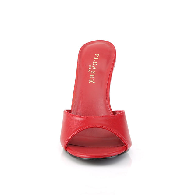 Pleaser Classique-01 in Red Vegan Leather – Pleaser Shoes