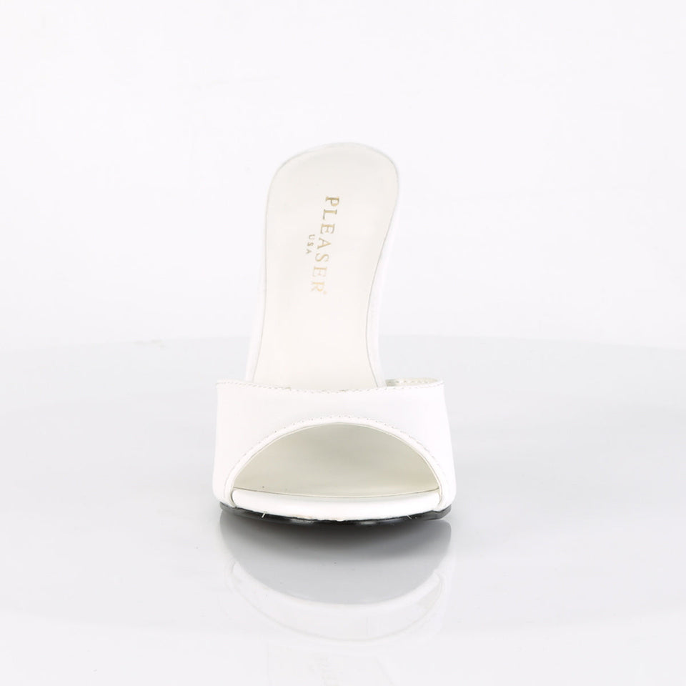 Pleaser Classique-01 in White Vegan Leather – Pleaser Shoes