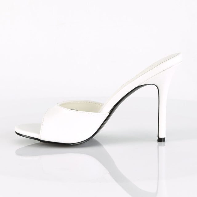 Pleaser Classique-01 in White Vegan Leather – Pleaser Shoes
