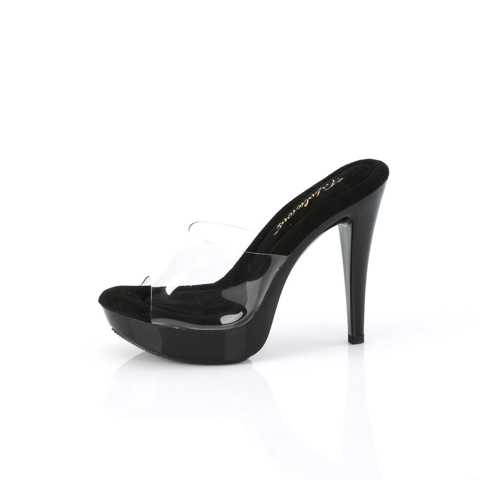 Fabulicious Cocktail-501 in Clear/Black – Pleaser Shoes
