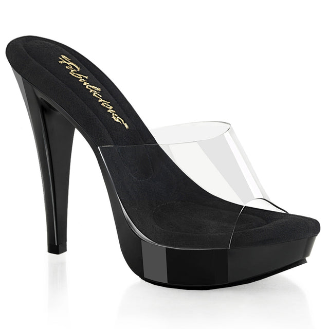 Fabulicious Cocktail-501 in Clear/Black – Pleaser Shoes