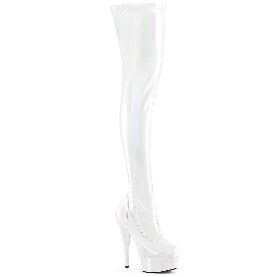 Pleaser Delight-3000HWR in White – Pleaser Shoes