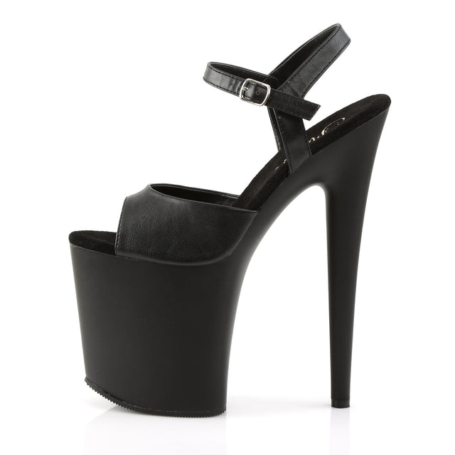 Pleaser Flamingo-809 in Black Vegan Leather/Black – Pleaser Shoes