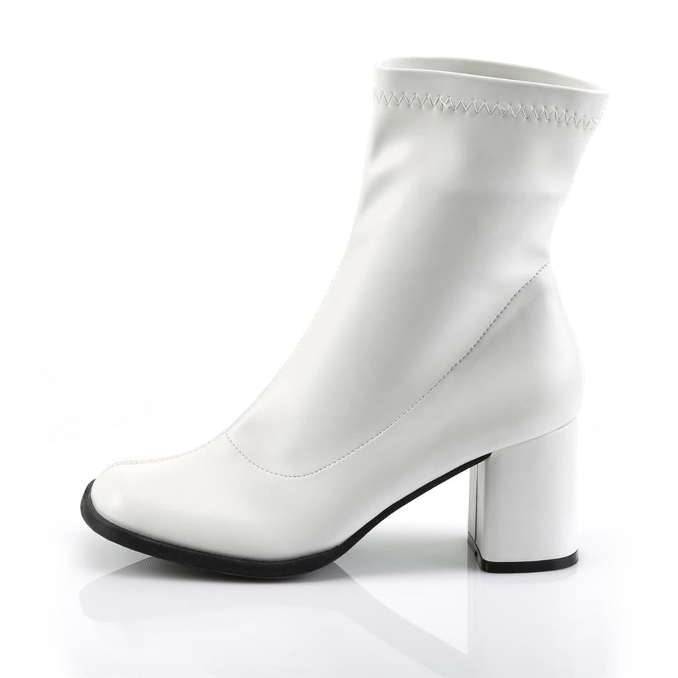 Funtasma Gogo-150 in White Vegan Leather – Pleaser Shoes