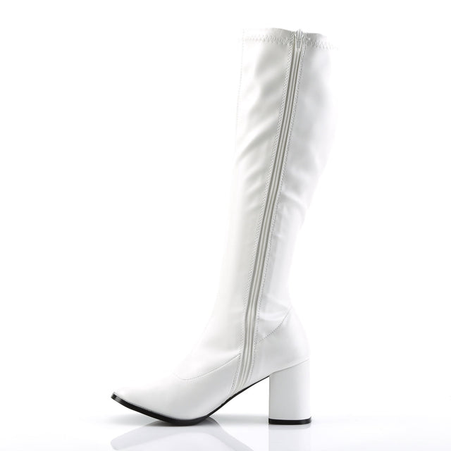 Funtasma Gogo-300 in White Vegan Leather – Pleaser Shoes