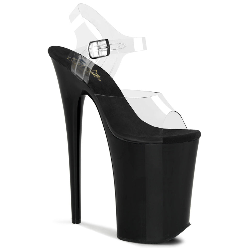 Pleaser Infinity-908 in Clear/Black – Pleaser Shoes