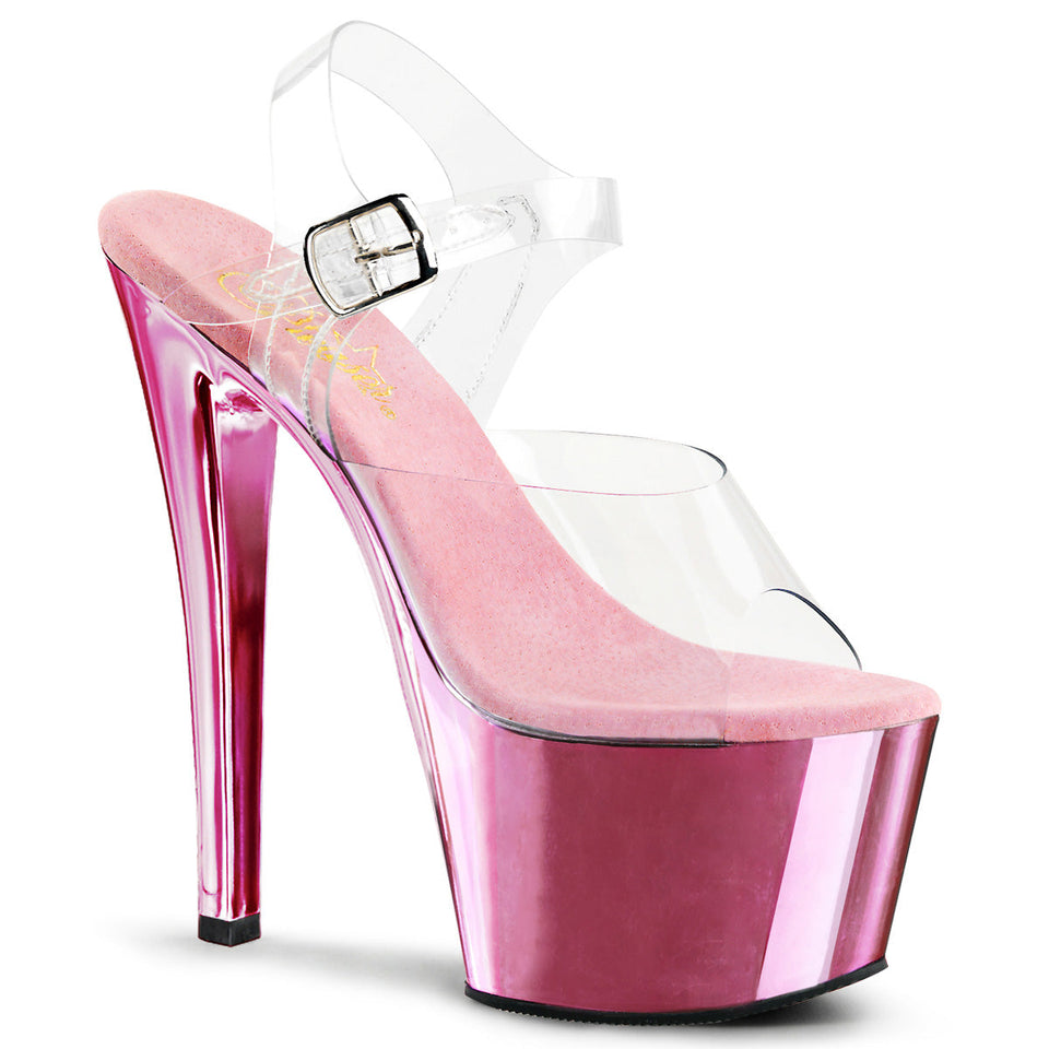 Pleaser Sky-308 in Clear/Baby Pink – Pleaser Shoes