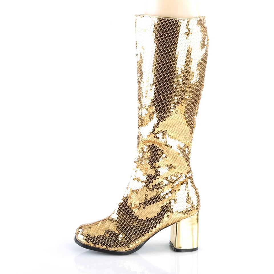 Bordello Spectacul-300SQ in Gold – Pleaser Shoes