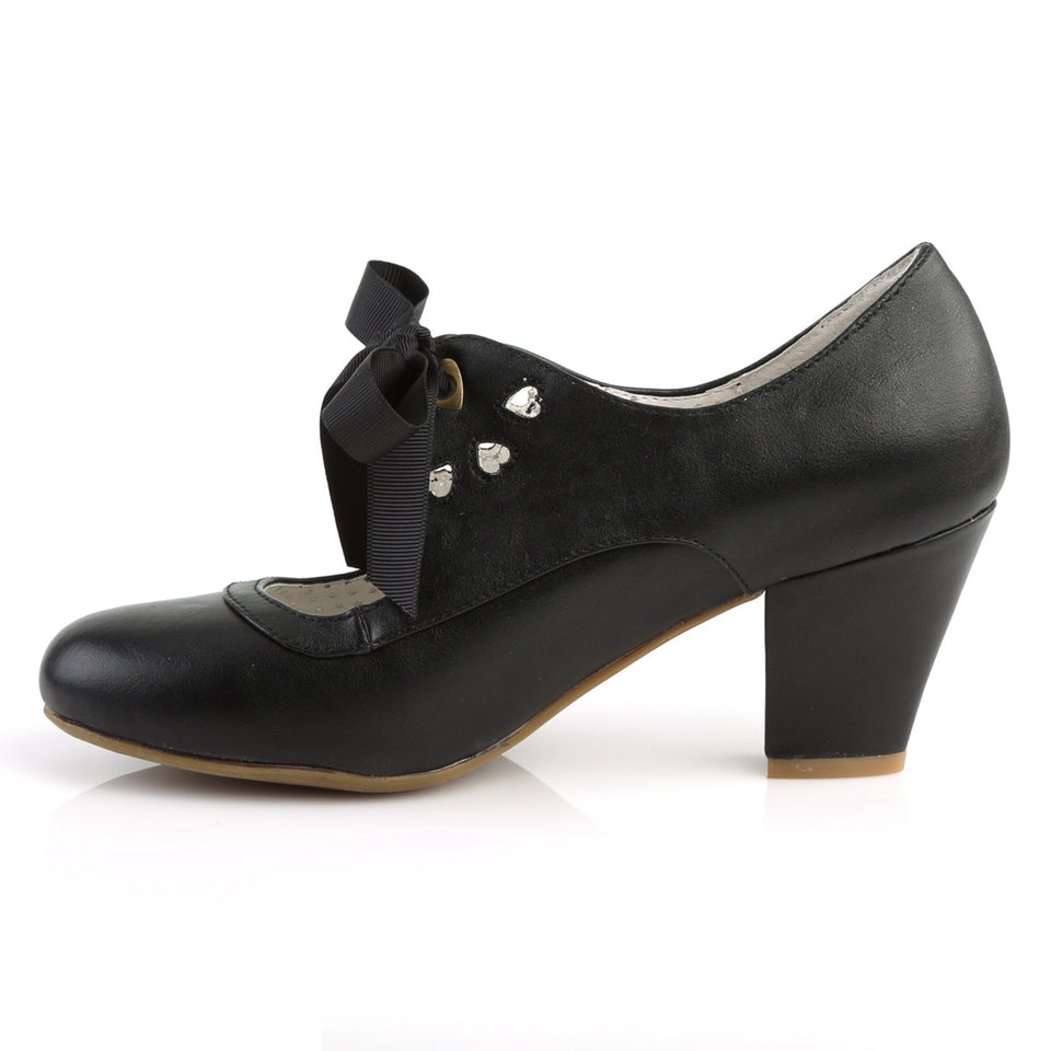 Pinup Couture Wiggle-32 in Black Vegan Leather – Pleaser Shoes
